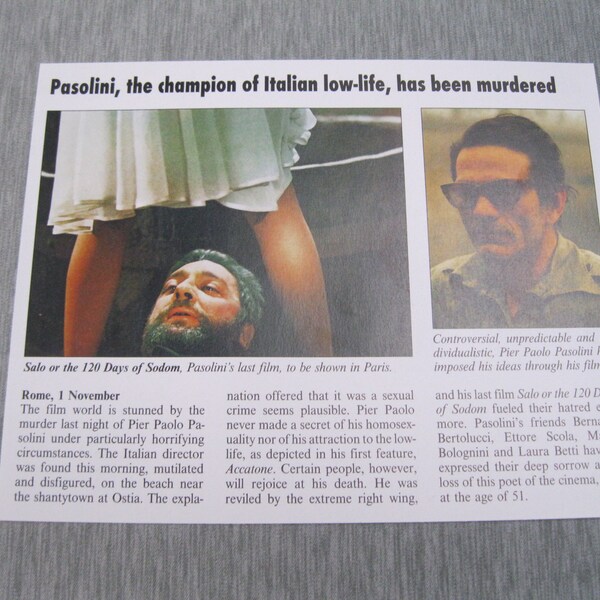 Pasolini Poster - Etsy