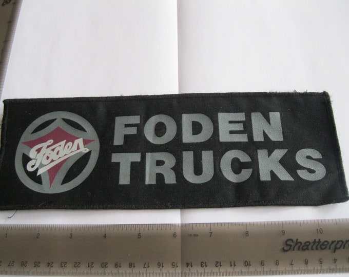 Large Vintage Foden Trucks Truck Driver Black Rectangle Patch, Badge ...