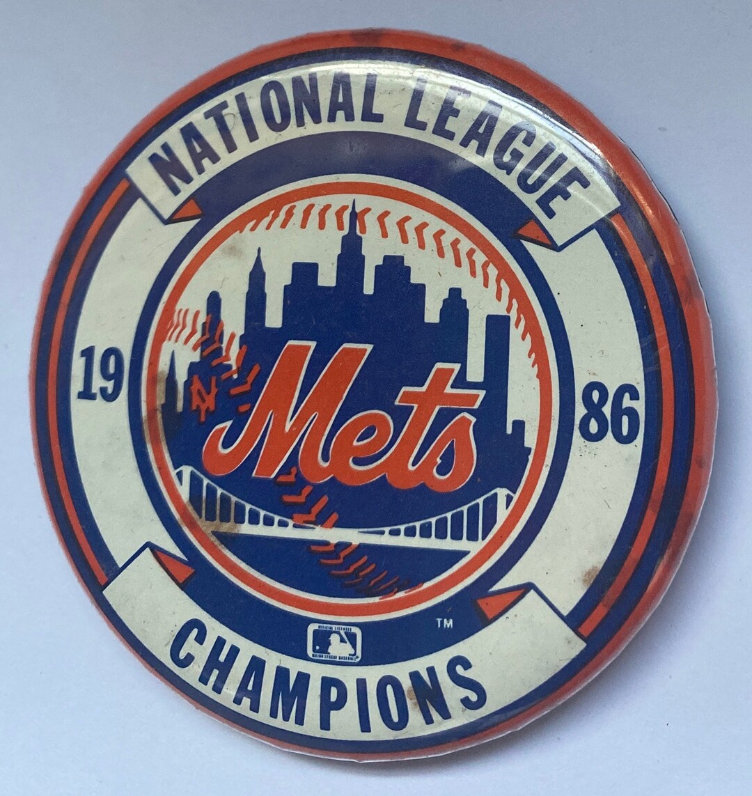 New York Mets 1986 2 1/4 Pinback Button Vintage. National League ...