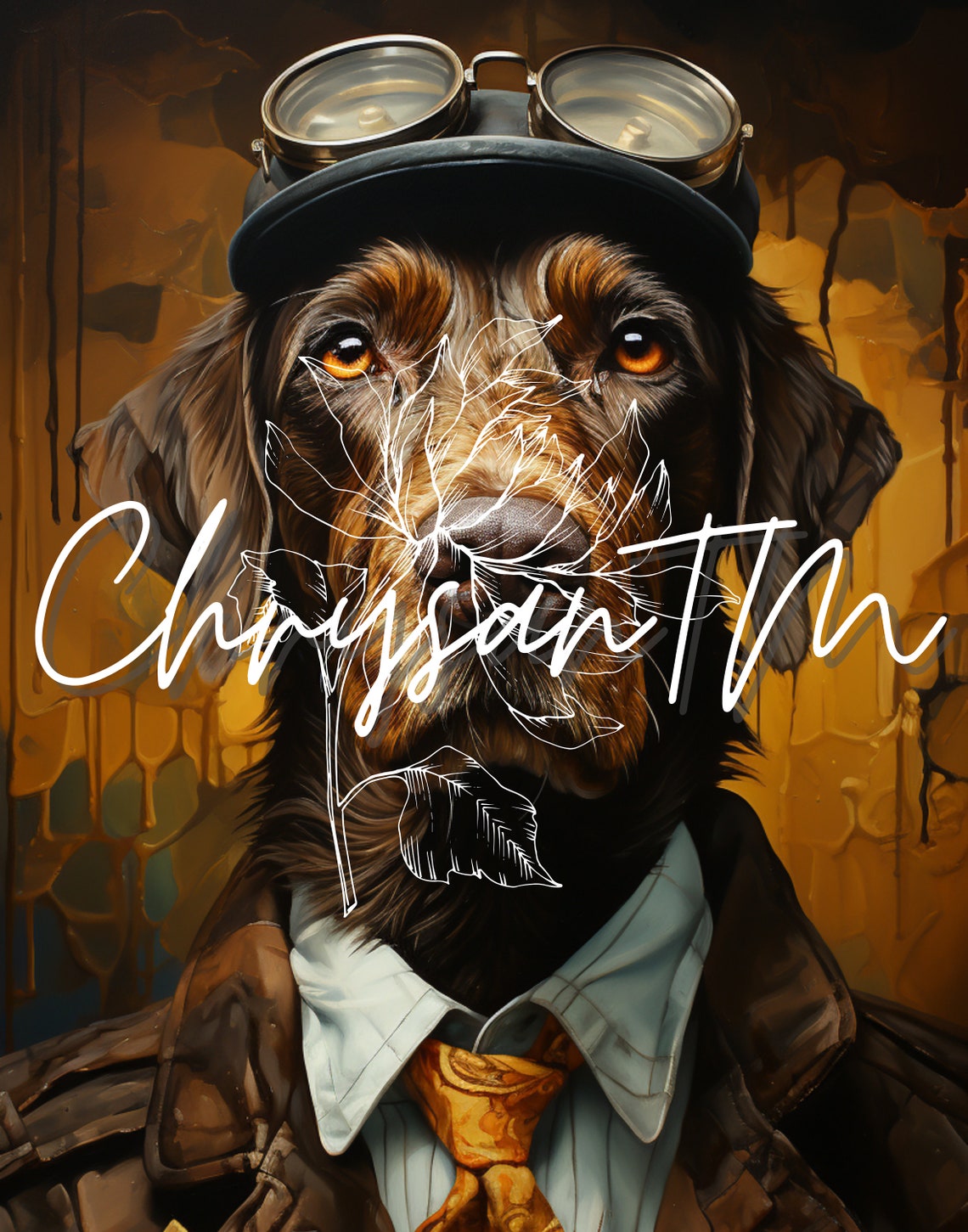 Dog Man Art Vintage Oil Painting I Digital Print Printable Wall Art ...