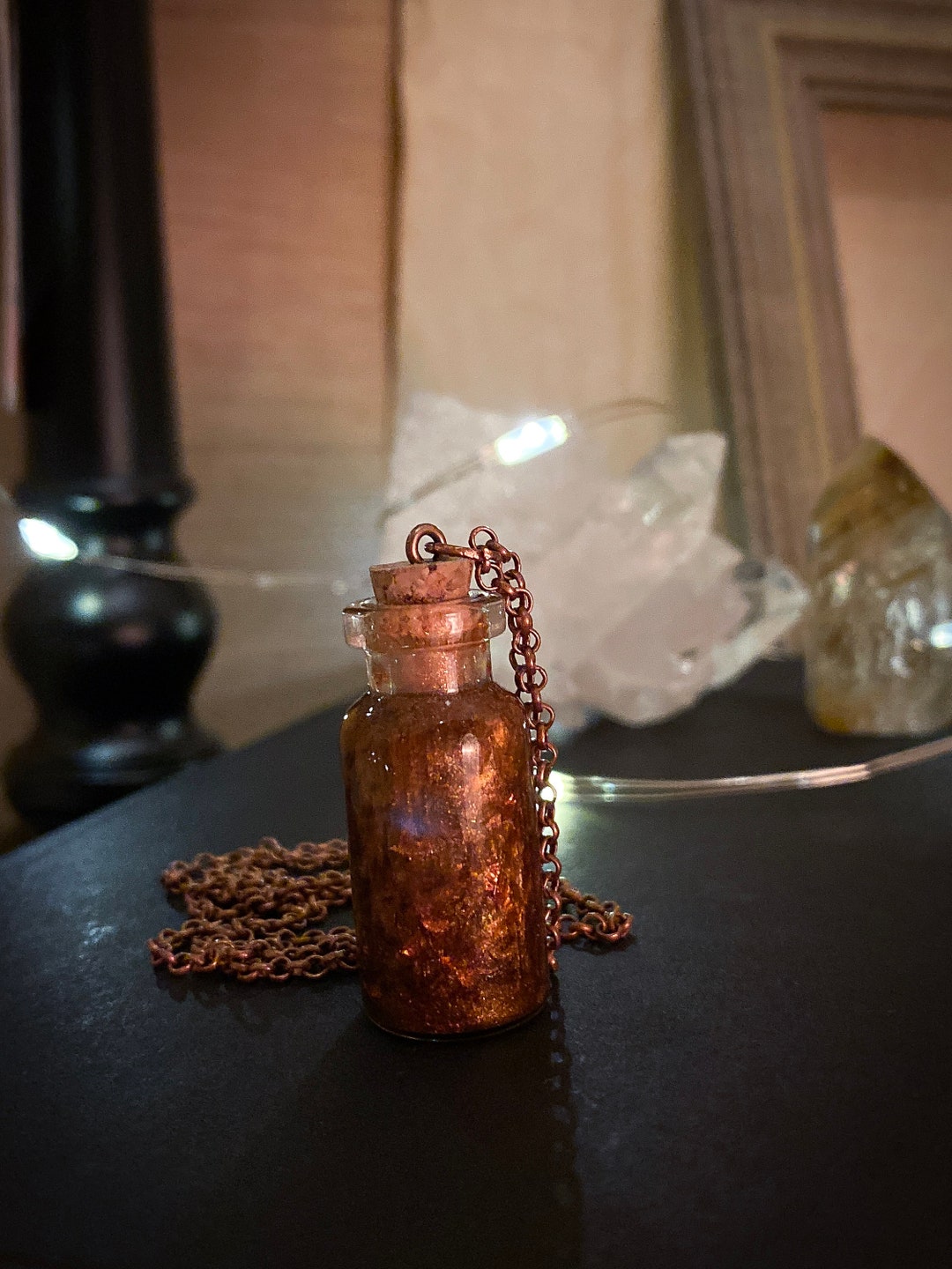 Cuprum // Copper Resin Potion Vial/bottle Necklace - Etsy