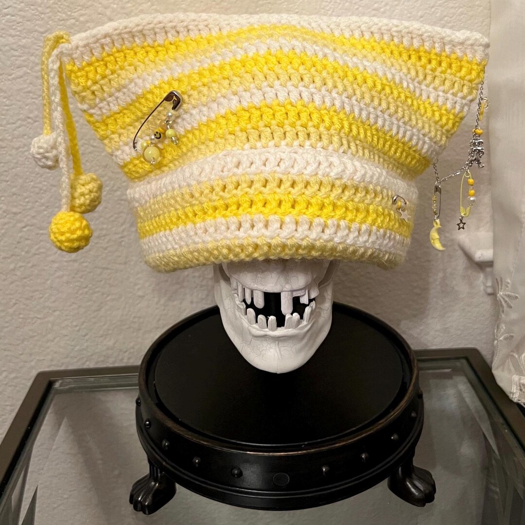 Lemon-y-ellow Cat Hat // Crochet Cat Ear Beanie Handmade - Etsy