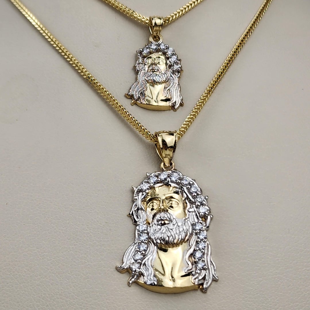 10K Gold Jesus Pendant Necklace: Christian Gift - Etsy