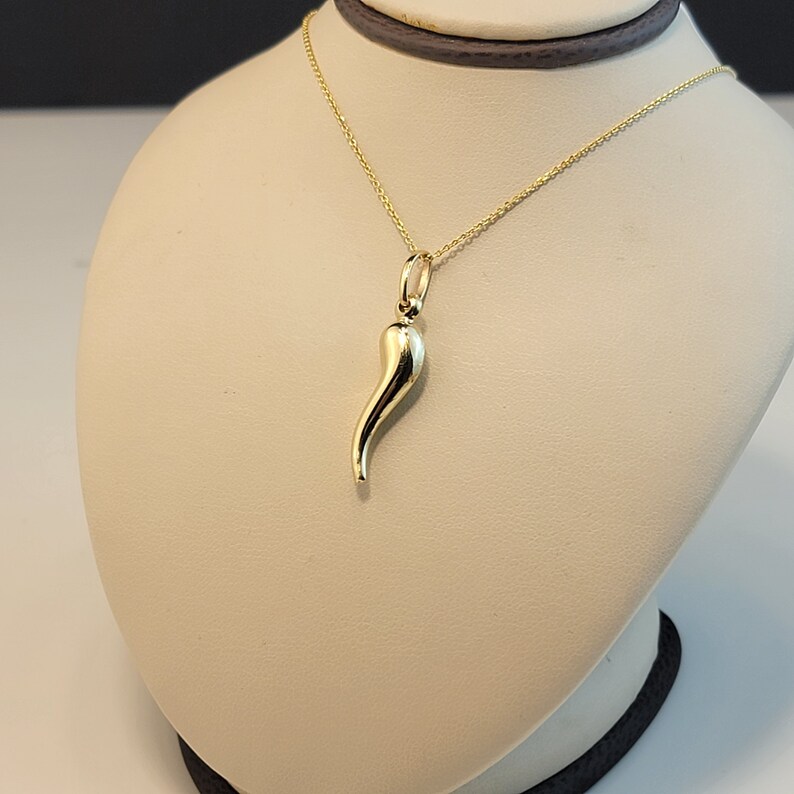 14K Gold Italian Horn Necklace: Cornicello Chili Pendant - Etsy