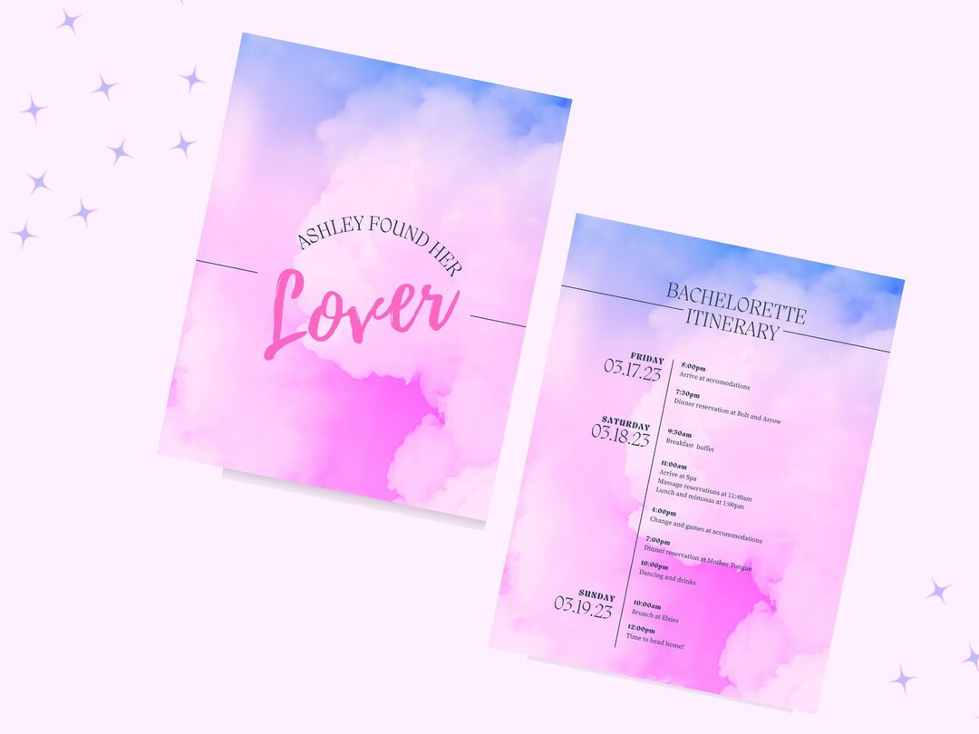 Taylor Swift Lover Themed Bachelorette Party Itinerary, Editable ...