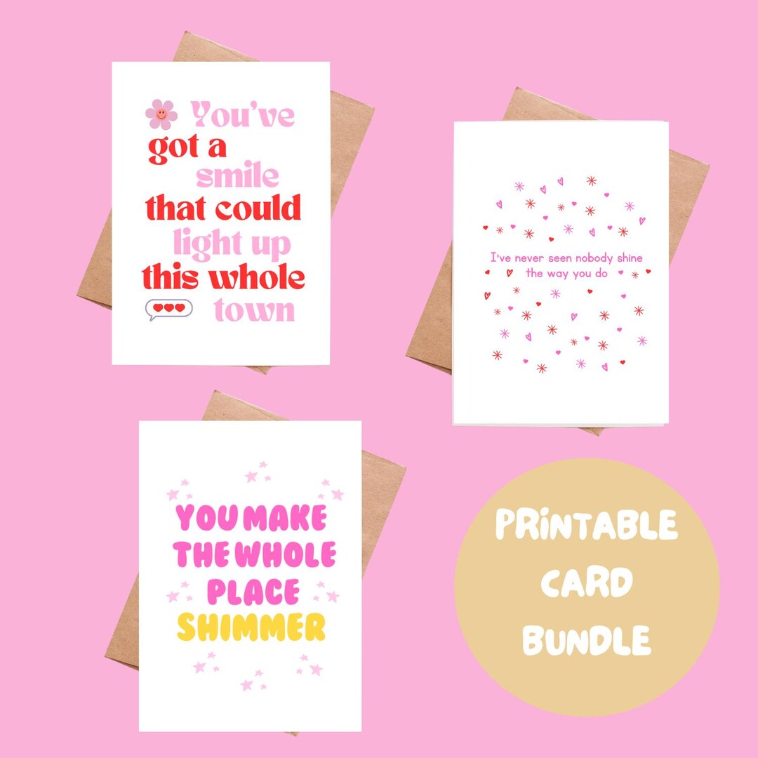 Taylor Swift Printable Card Set: Swiftie Compliments (digital Download ...