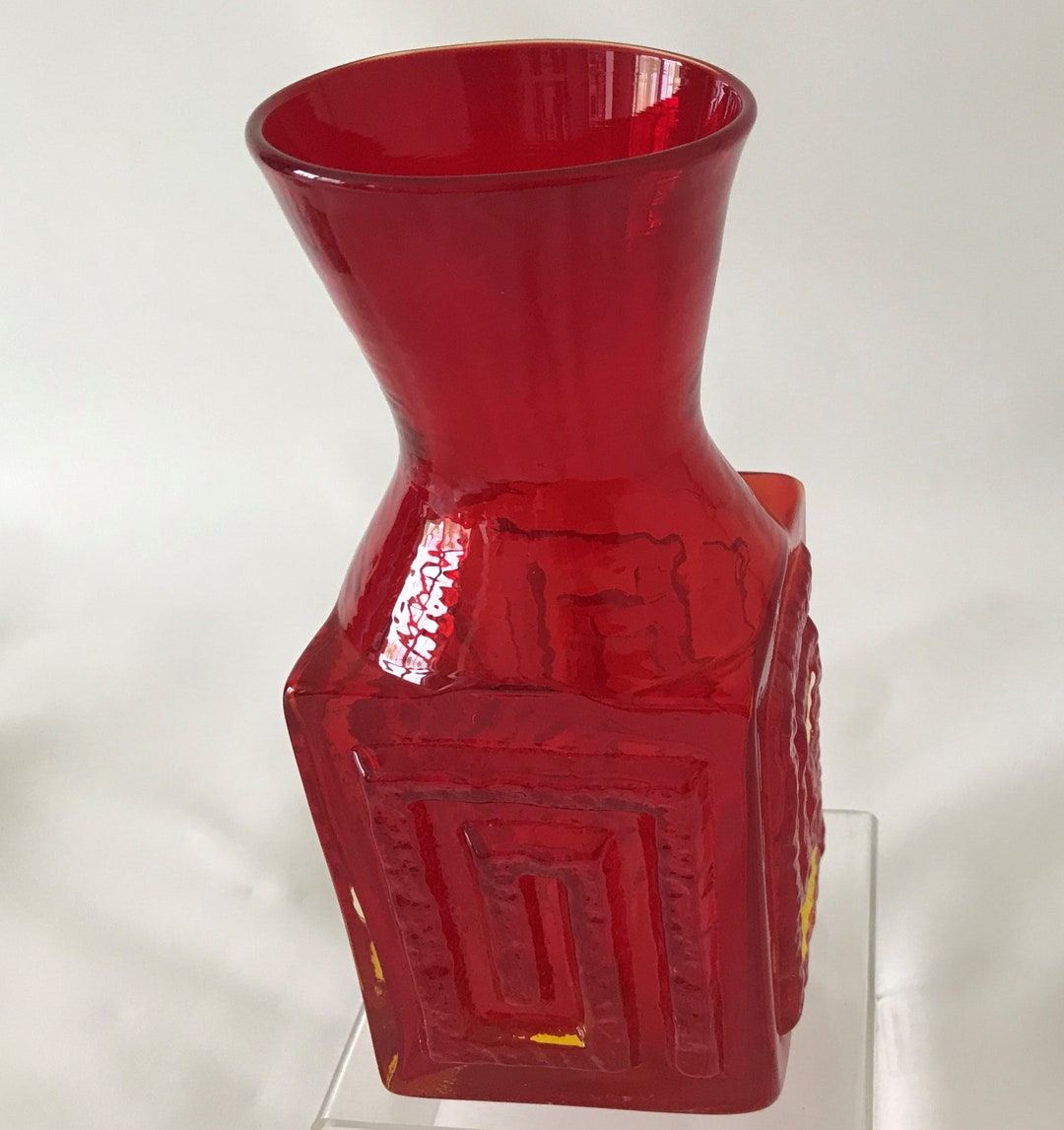 Dartington Glass. Greek Key Vase. Designed by Frank Thrower. 1970s - Etsy