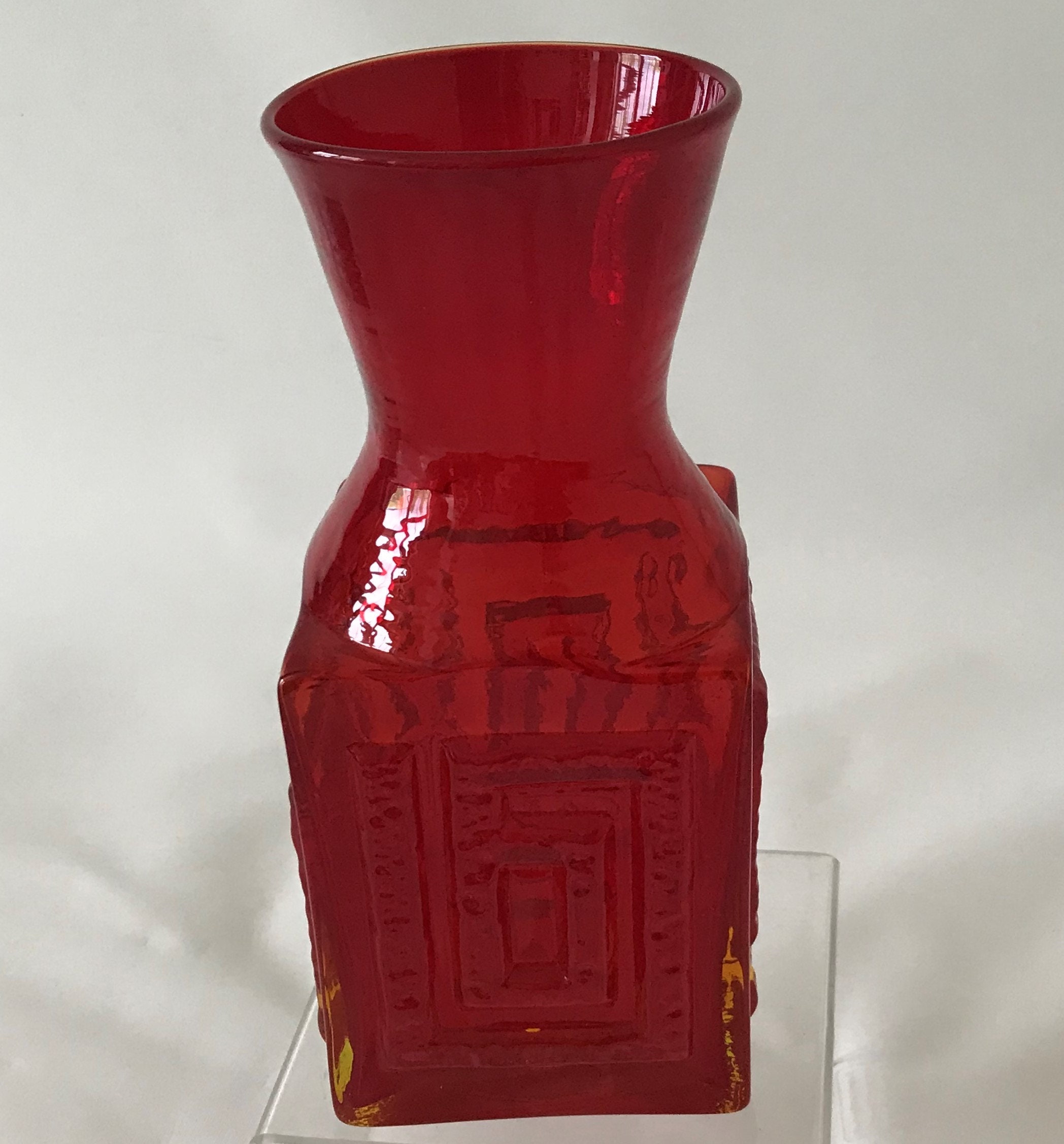 Dartington Glass. Greek Key Vase. Designed by Frank Thrower. 1970s - Etsy