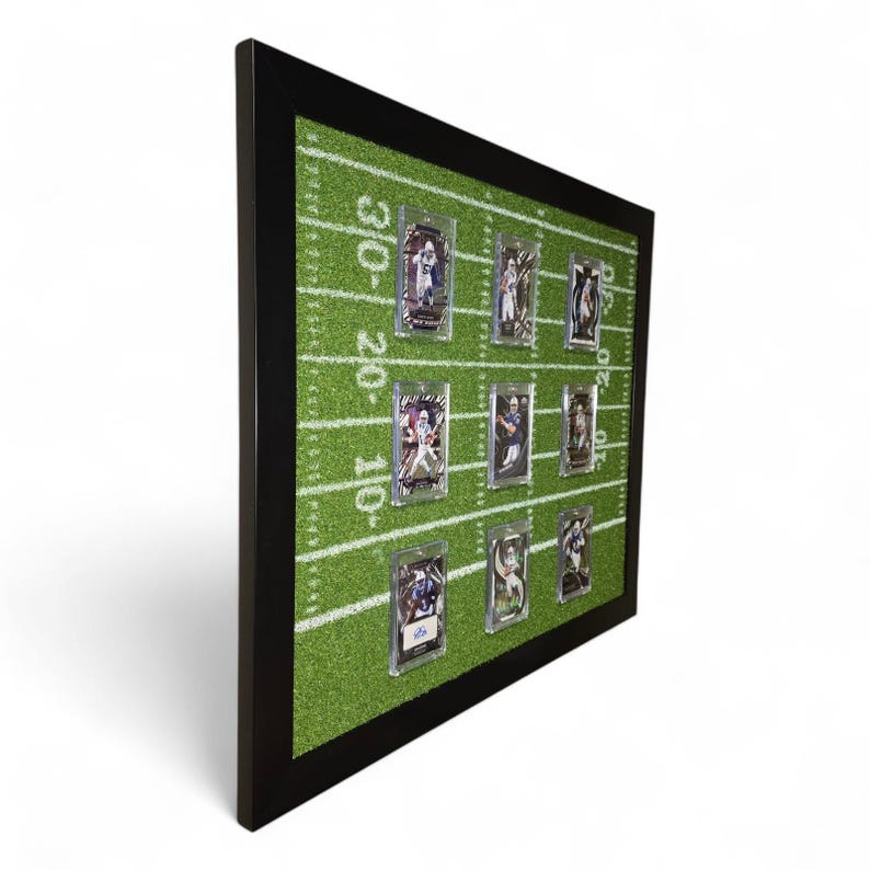 Custom Football Card Display Frame – Real Turf Field Design - HOLD 9 ...