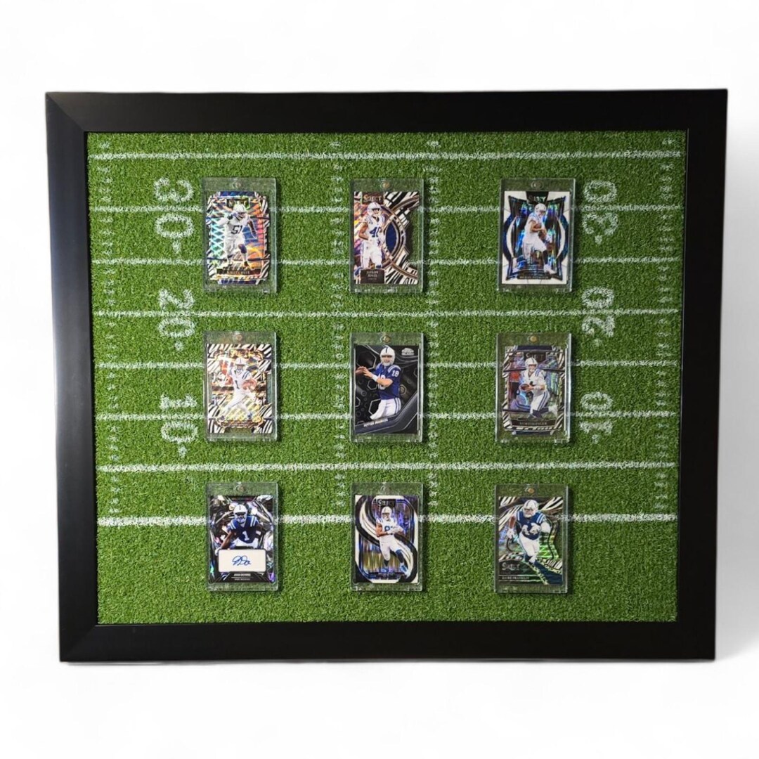 Custom Football Card Display Frame – Real Turf Field Design - HOLD 9 ...
