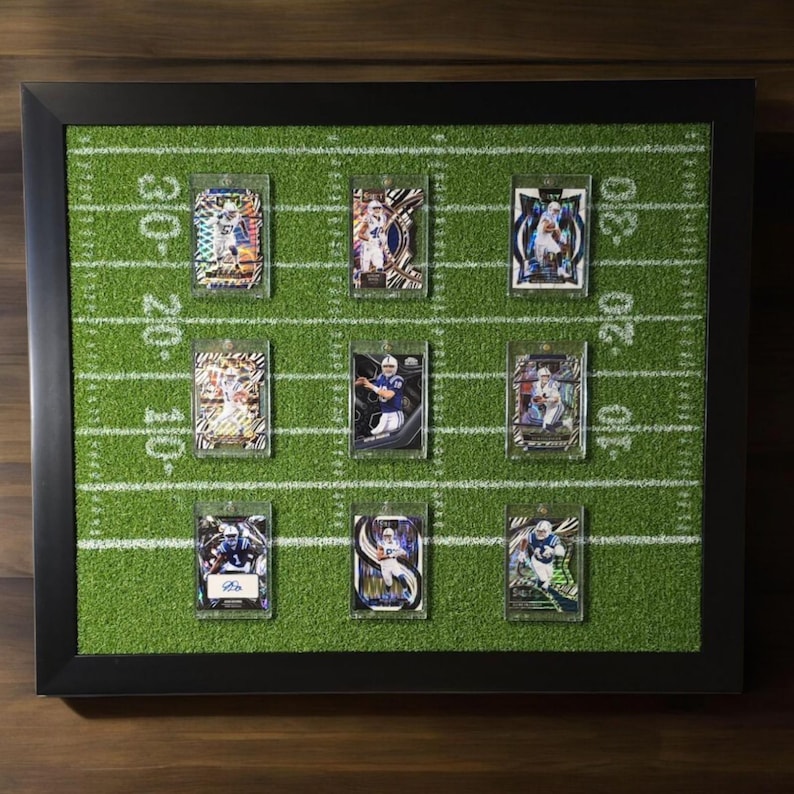 Custom Football Card Display Frame – Real Turf Field Design - HOLD 9 ...