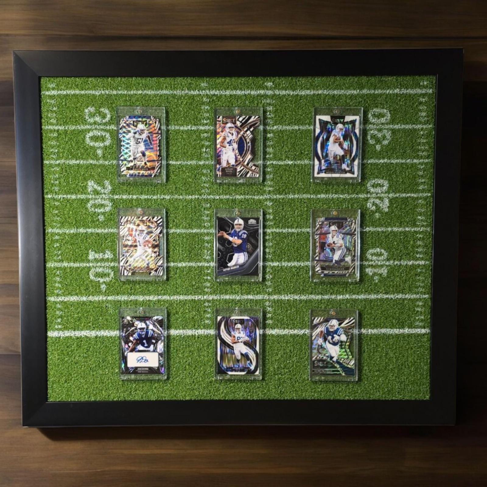 Custom Football Card Display Frame – Real Turf Field Design - HOLD 9 ...