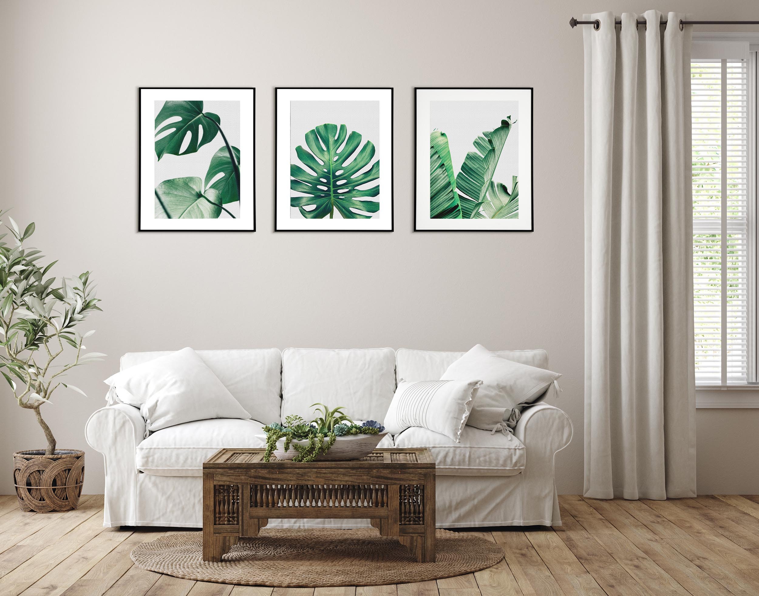 Set of 3 Monstera Leaf Digital Print Botanical Print Floral - Etsy