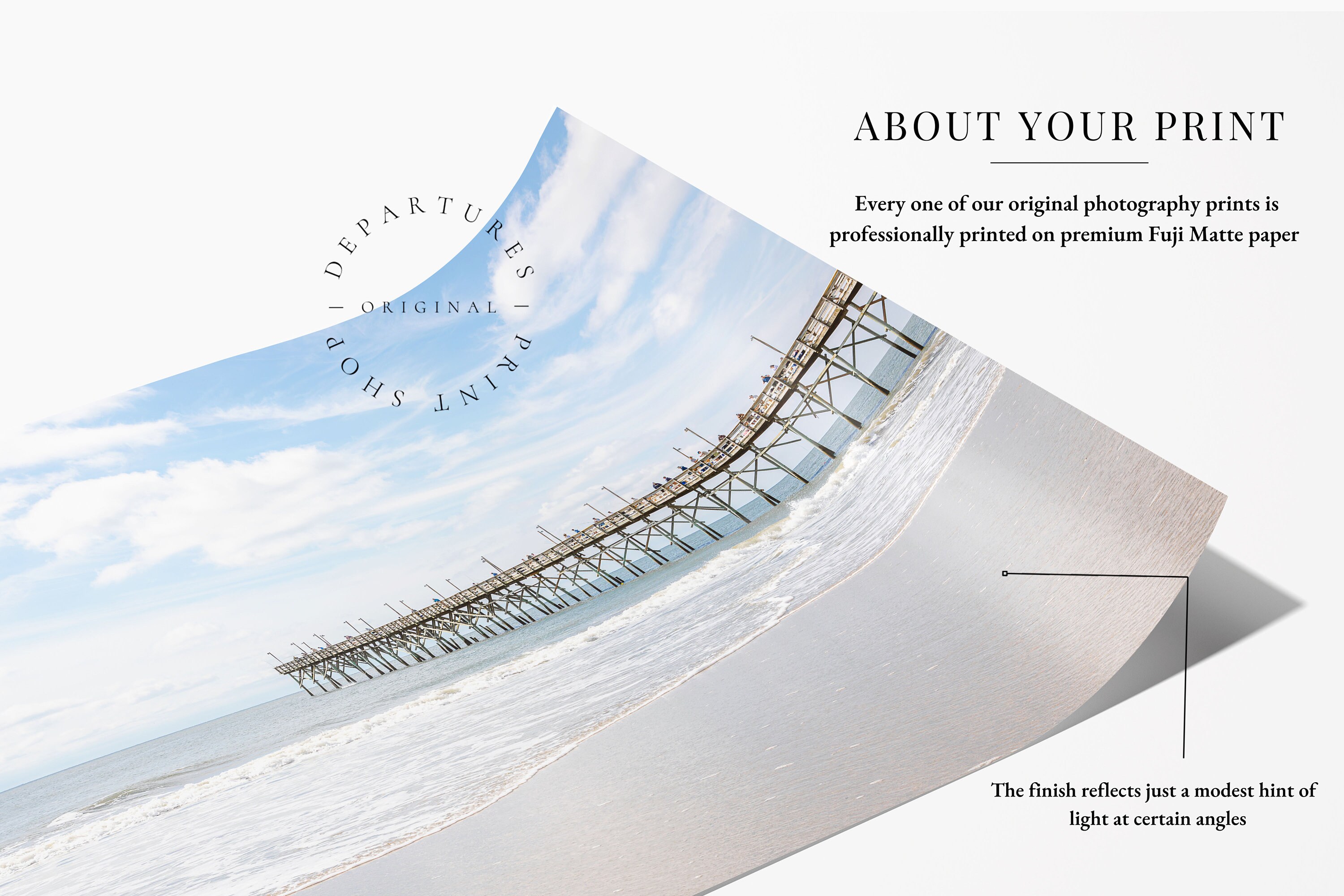 Ocean Isle Beach Pier Neutral Beach Photography Wooden Pier - Etsy