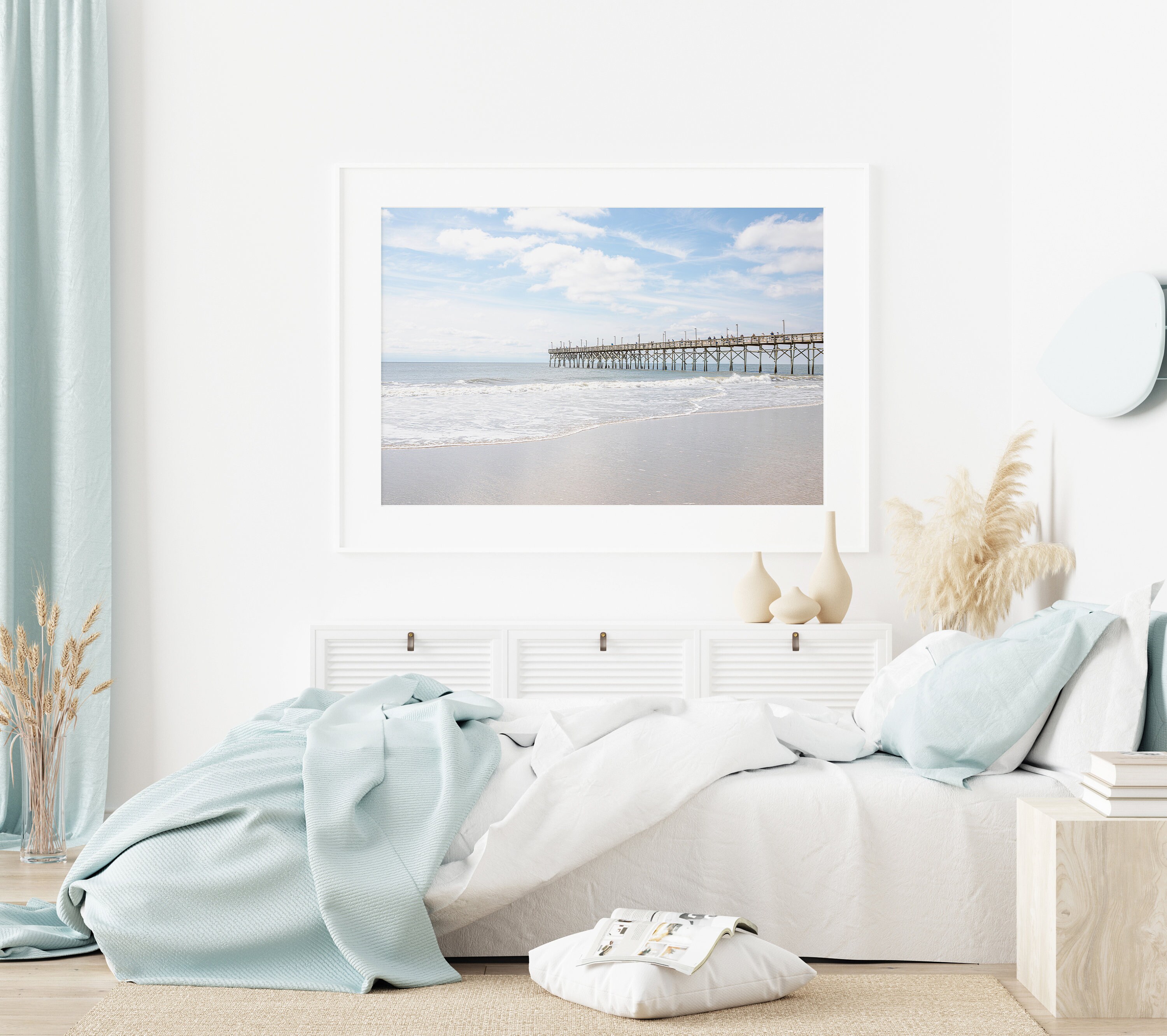 Ocean Isle Beach Pier Neutral Beach Photography Wooden Pier - Etsy