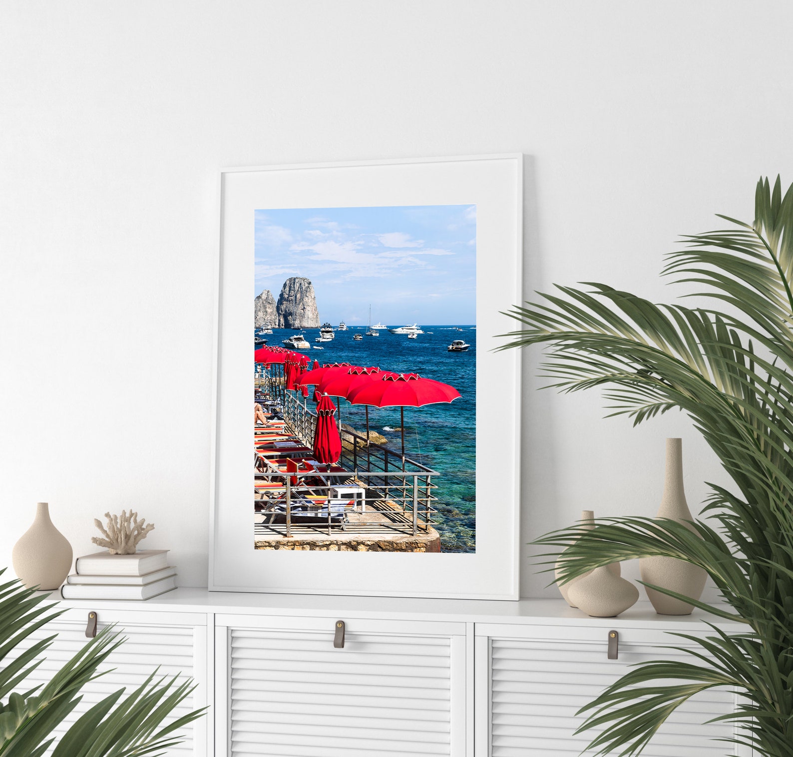 Capri Beach Club Print, Amalfi Coast Art, La Canzone Del Mare Marina ...