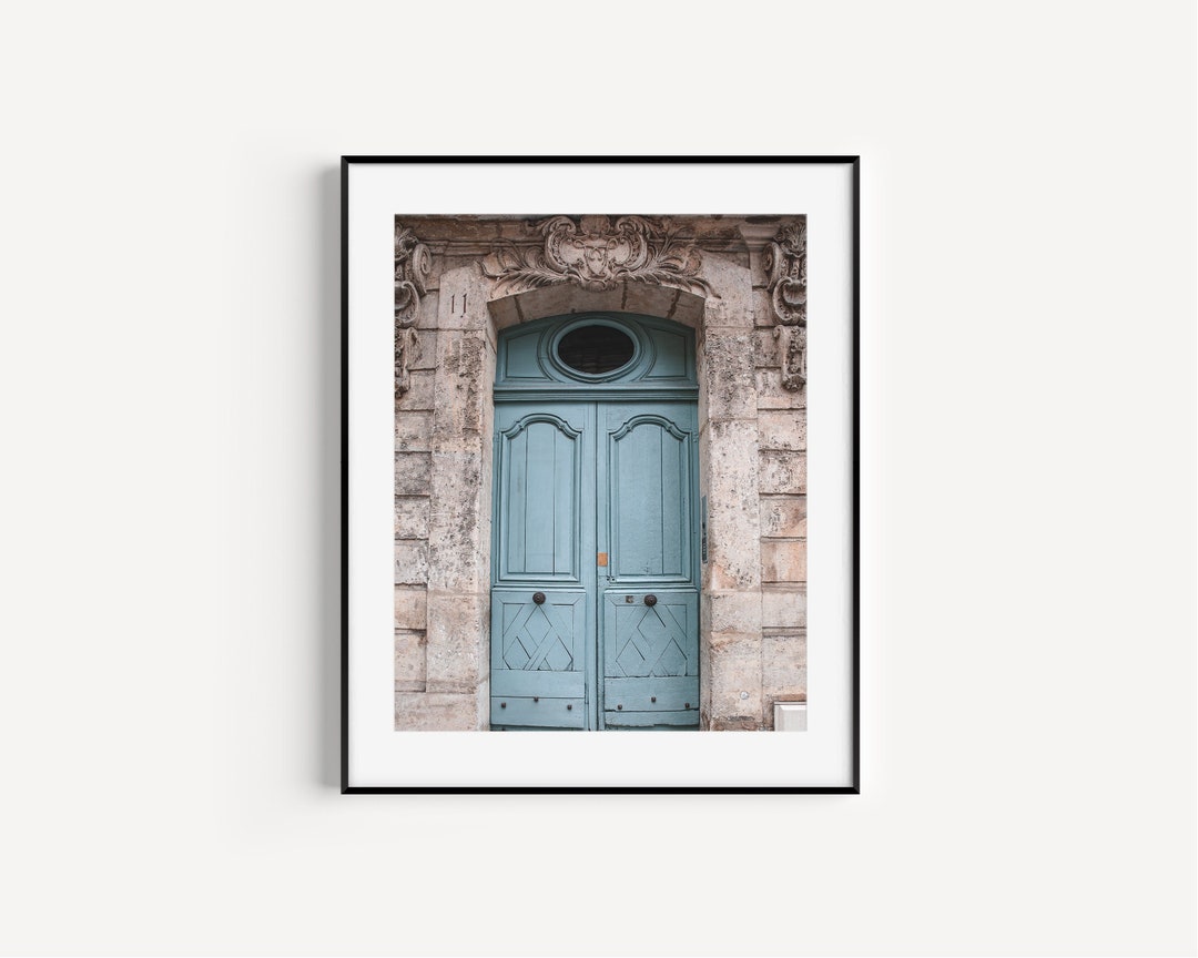 French Blue Paris Door Print, European Doorways Poster, Paris ...