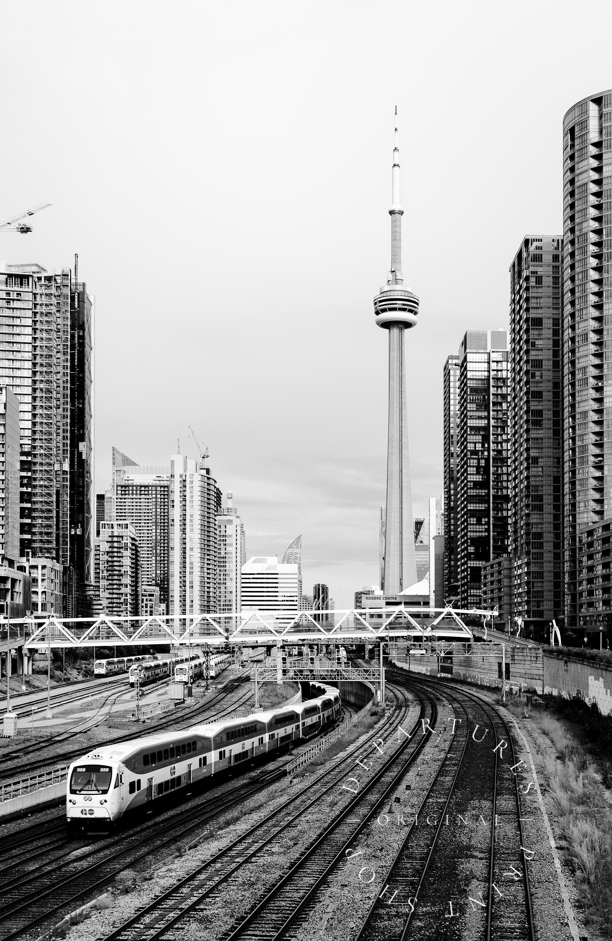 Toronto Skyline Art Print, CN Tower Poster, Canada Photography, Black ...