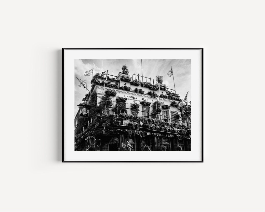 Churchill Arms Pub Print, Black and White London Photography, English ...