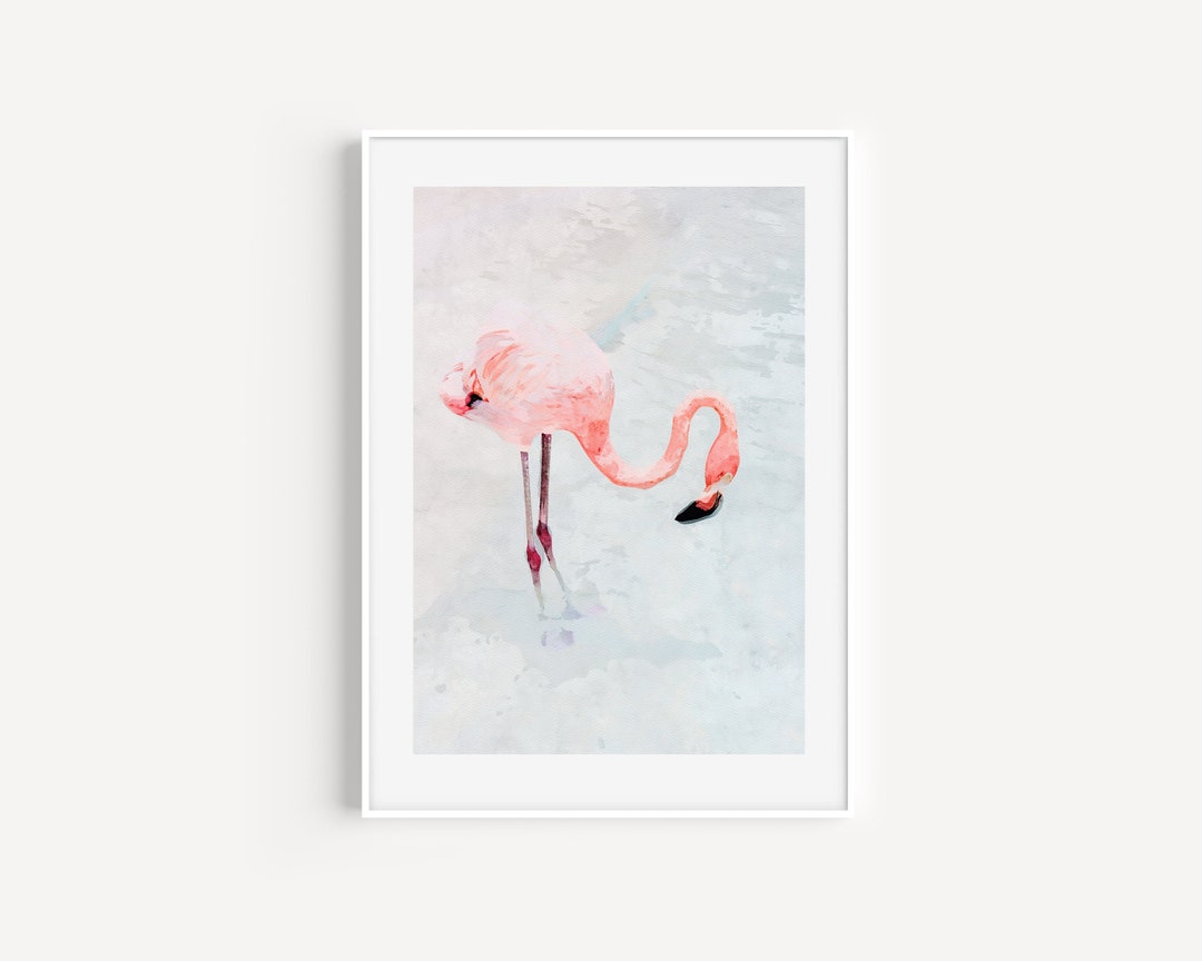Pink Flamingo Watercolor Digital Download, Tropical Printable, Beach ...