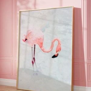 Pink Flamingo Watercolor Digital Download, Tropical Printable, Beach ...