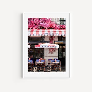 French Cafe Print Set, Pink Parisian Cafe, Kitchen Wall Decor, Travel ...