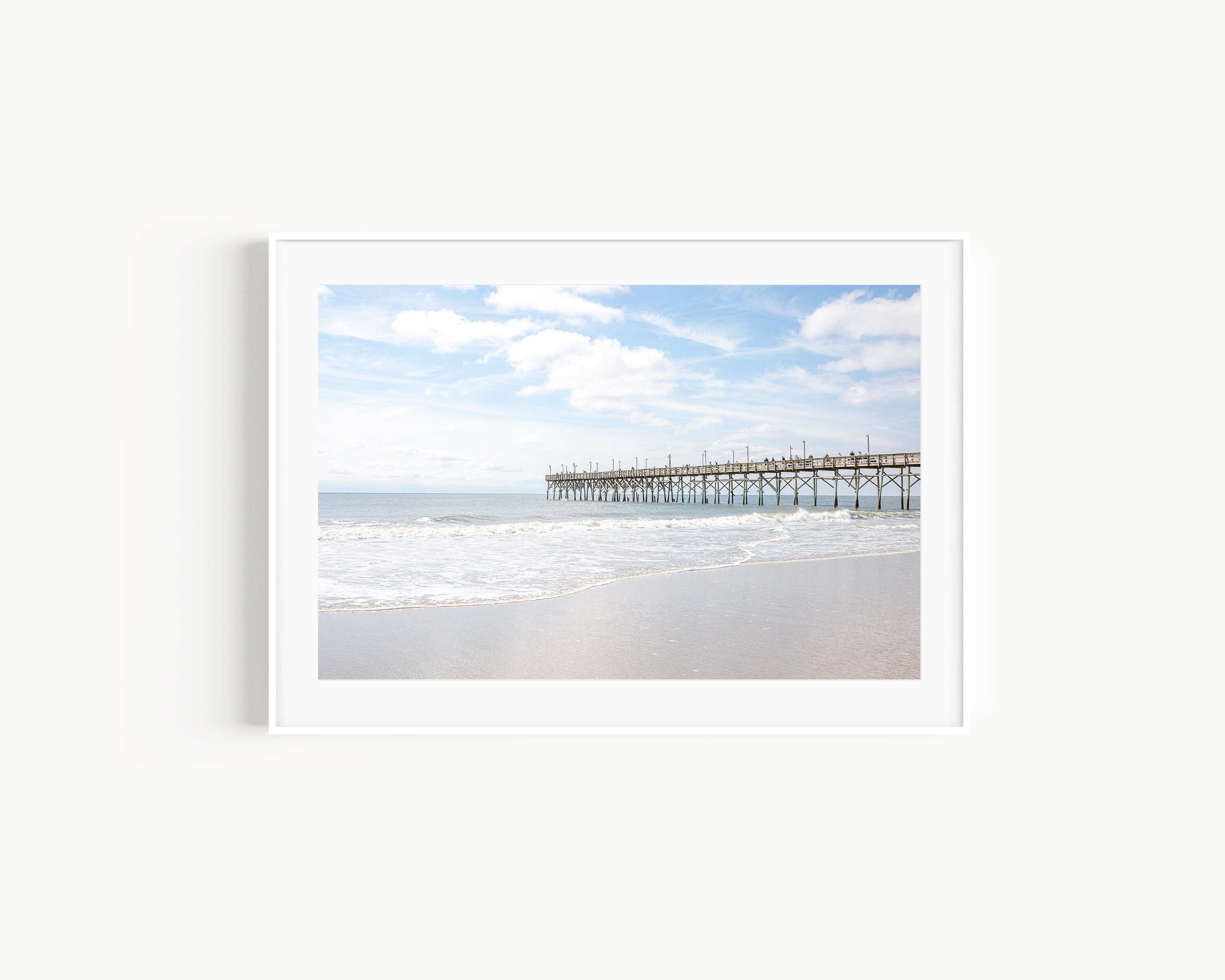 Ocean Isle Beach Pier Neutral Beach Photography Wooden Pier - Etsy