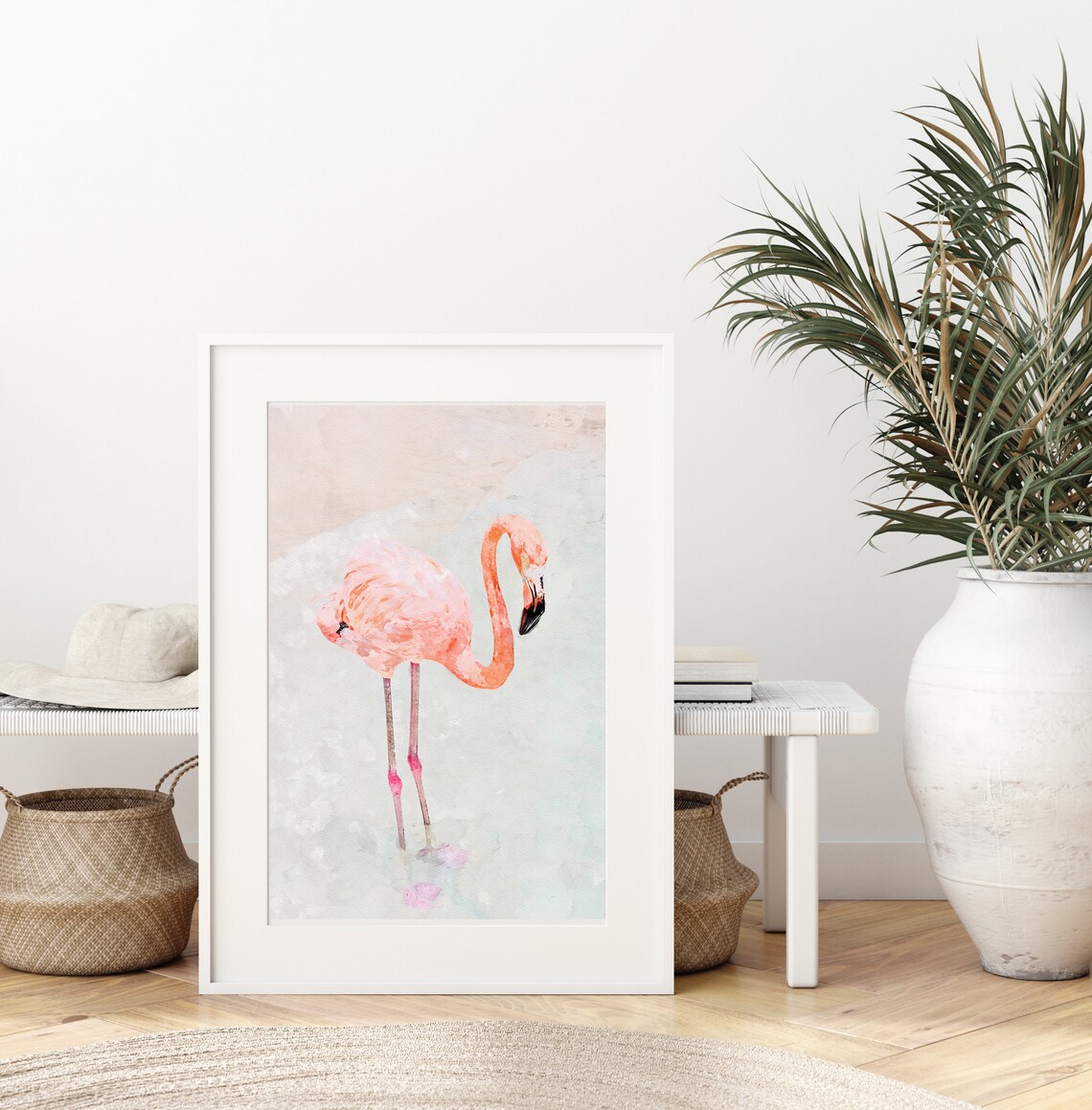 Pink Flamingo Watercolor Printable Tropical Digital Download - Etsy