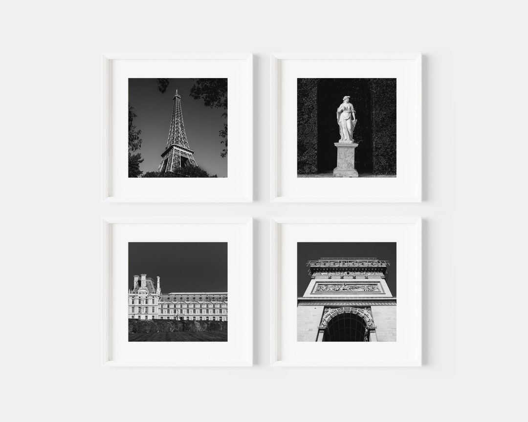 8X8 Paris Drucke, Set von vier Paris Drucke, Eiffelturm Dekor ...