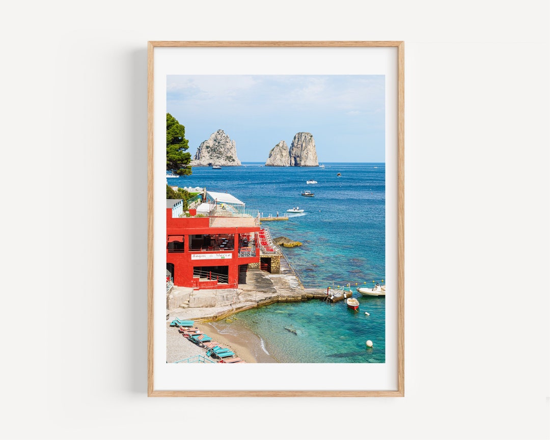 Faraglioni Rock Capri Italy Wall Art, Amalfi Coast Wall Decor, Marina ...