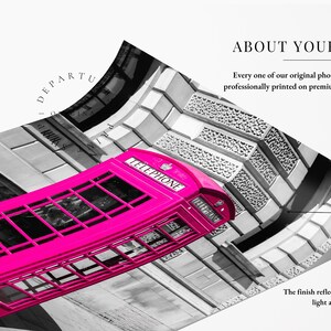Pink Telephone Booth Poster, British Phone Booth, Pink Wall Art ...