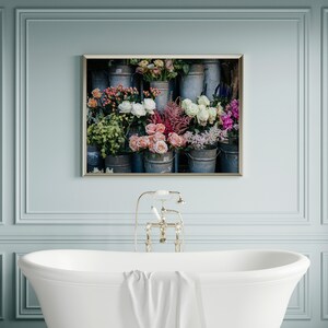 Paris Flower Market Print, Romantic French Home Decor, Paris Travel ...