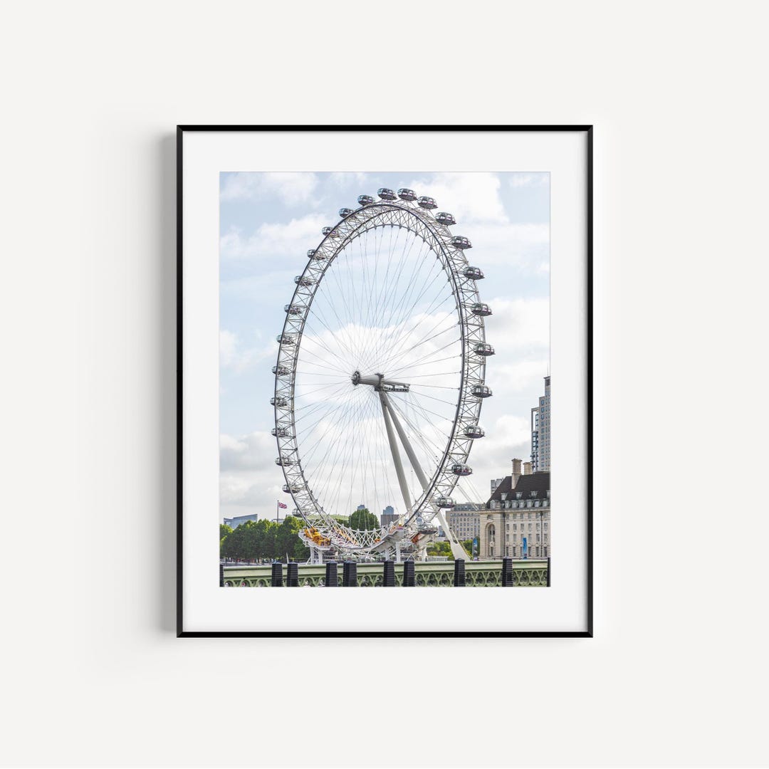 London Eye Print, London Photography, Ferris Wheel Poster, Travel Gift ...