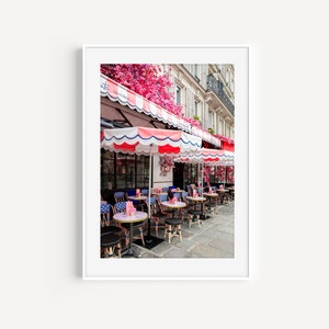 French Cafe Print Set, Pink Parisian Cafe, Kitchen Wall Decor, Travel ...