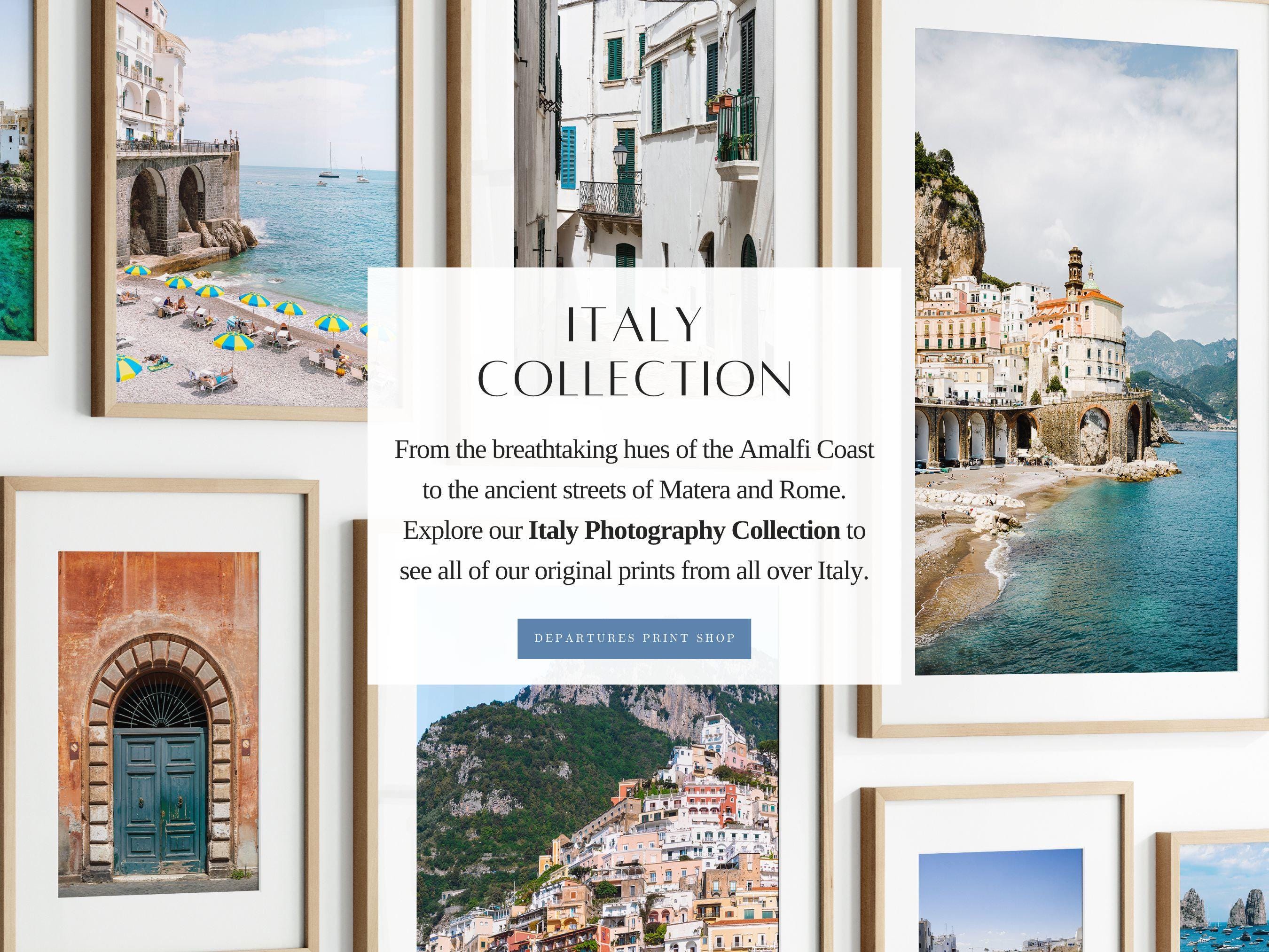 Amalfi Coast Art, Black and White Square Amalfi Beach, Italy Decor ...