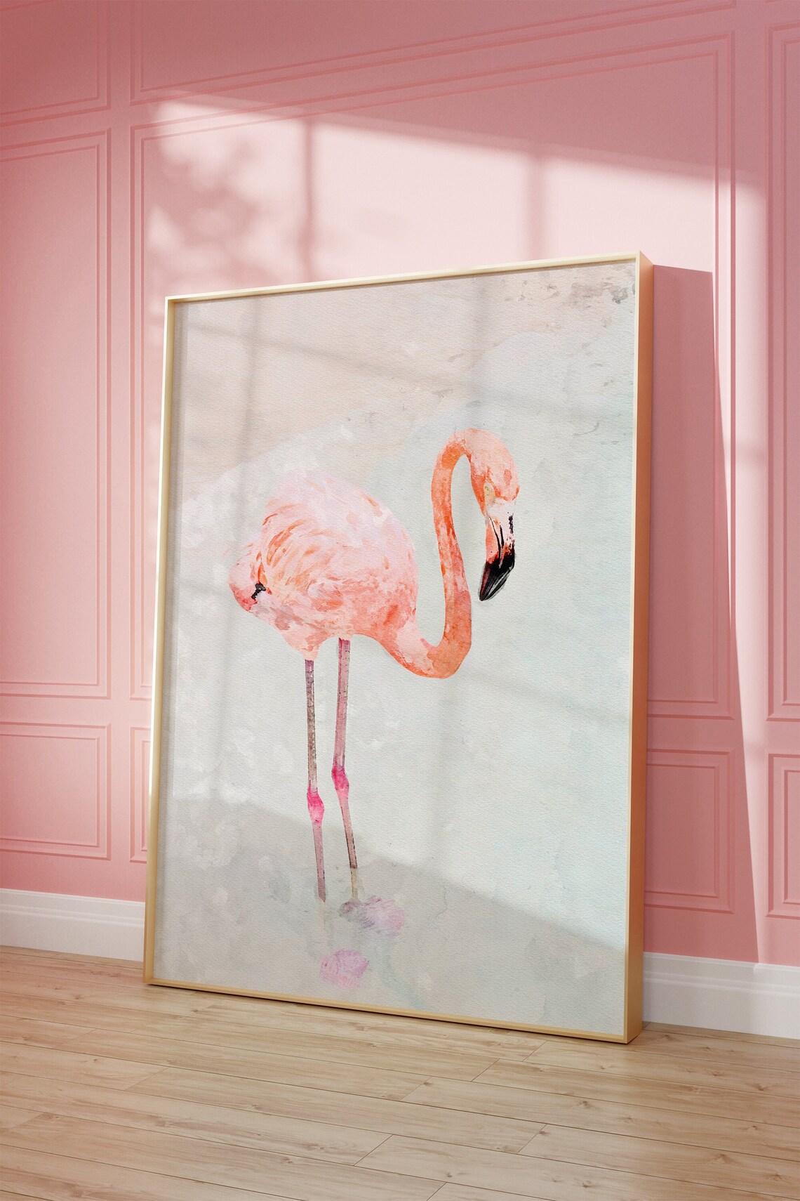 Pink Flamingo Watercolor Printable Tropical Digital Download - Etsy