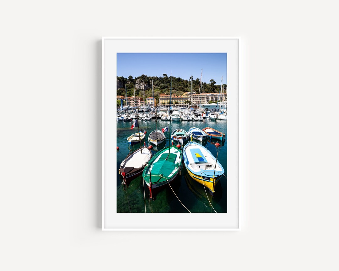 Coastal Wall Decor, Boat Marina Print, French Riviera, Cote D'azur ...