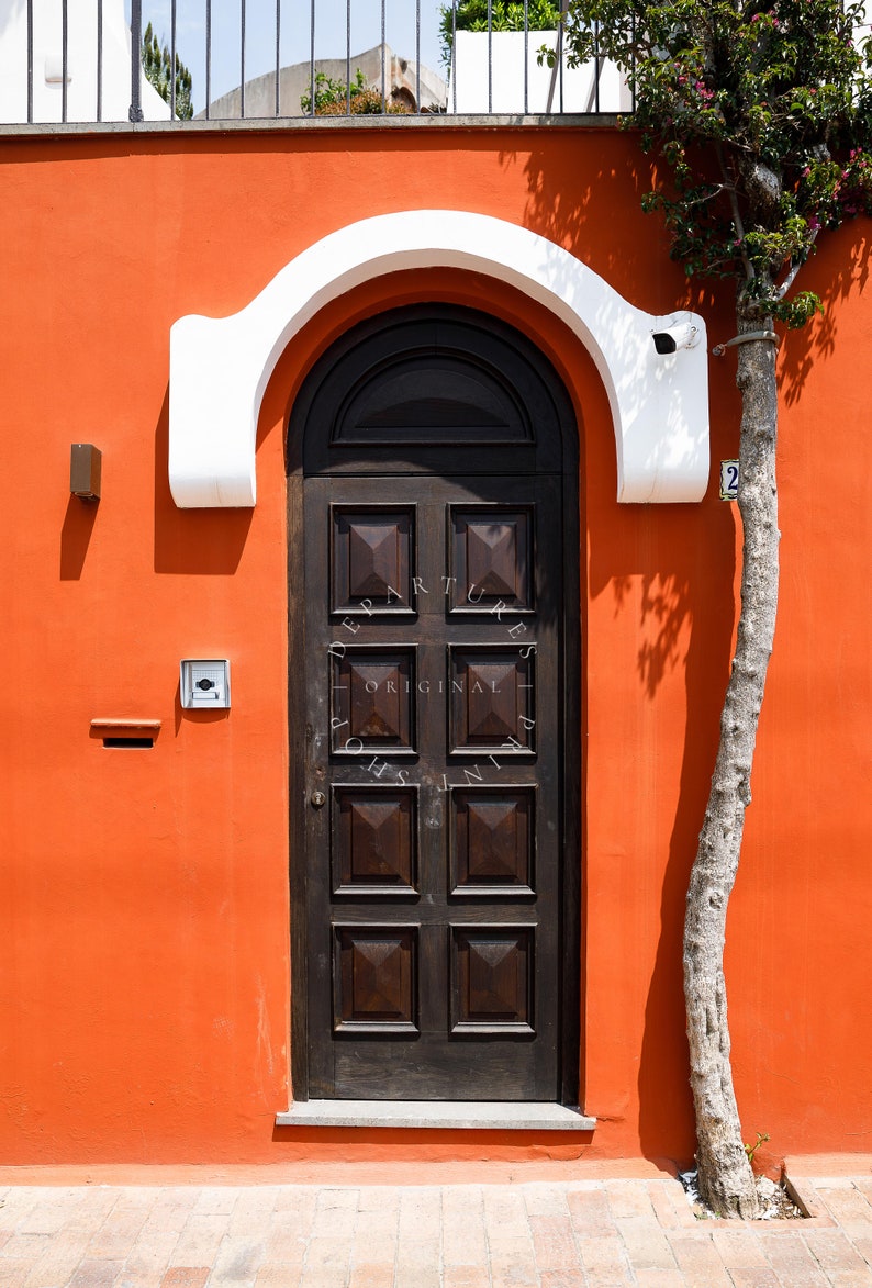 Italian Doorways Wall Art, Orange Door Art Print, Capri Italy Travel ...