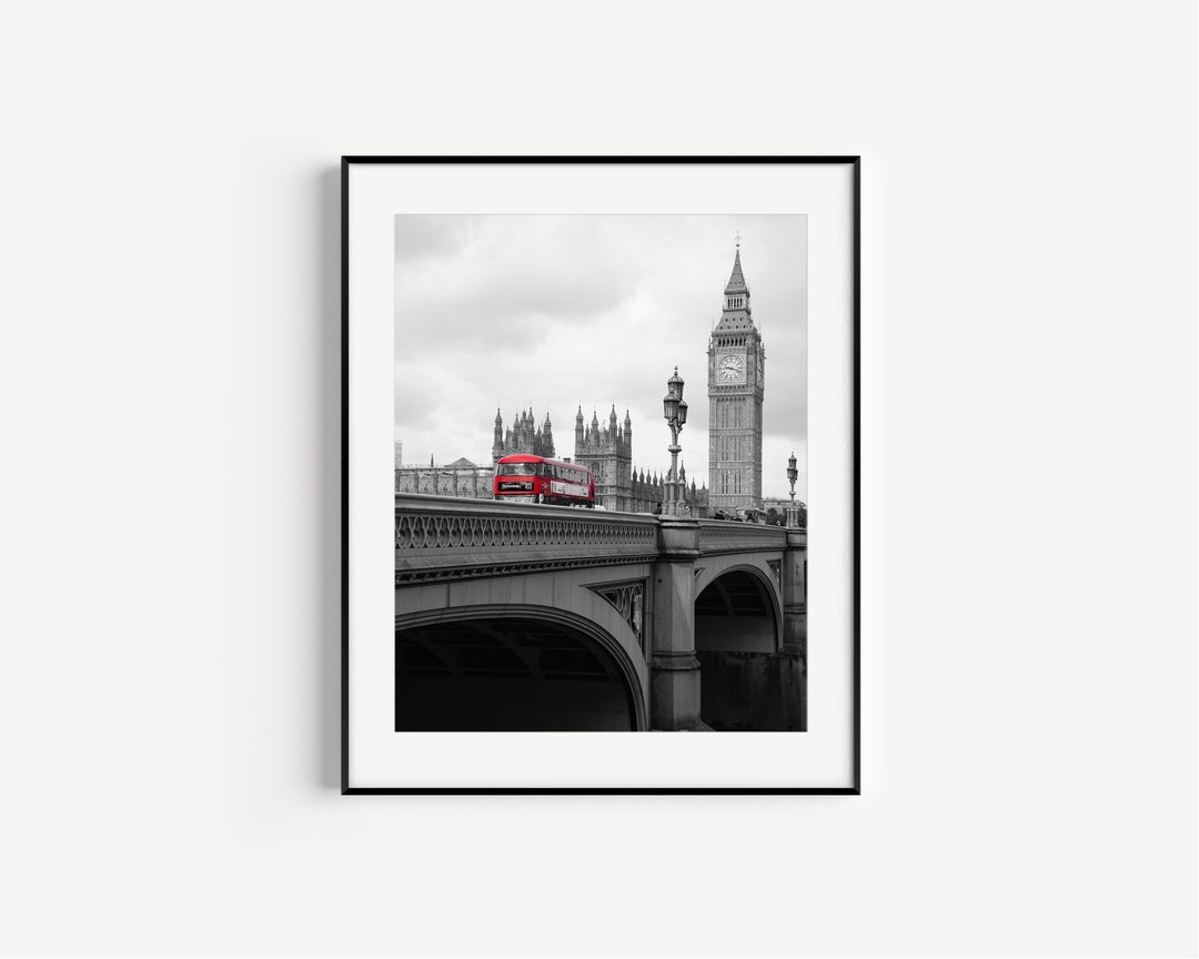 Big Ben Poster, Red Bus, Double Decker Bus, Westminster Bridge, Black ...