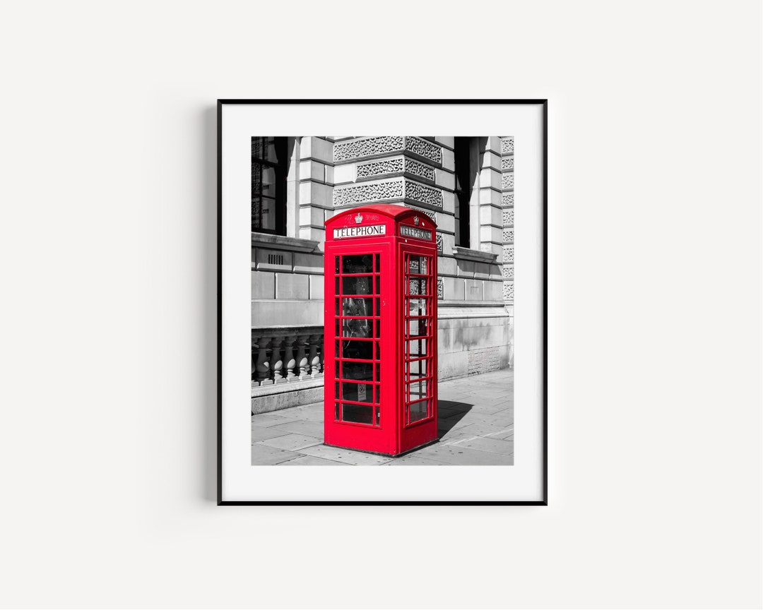 English Phone Box Print, Red Telephone Booth Poster, London Photography ...