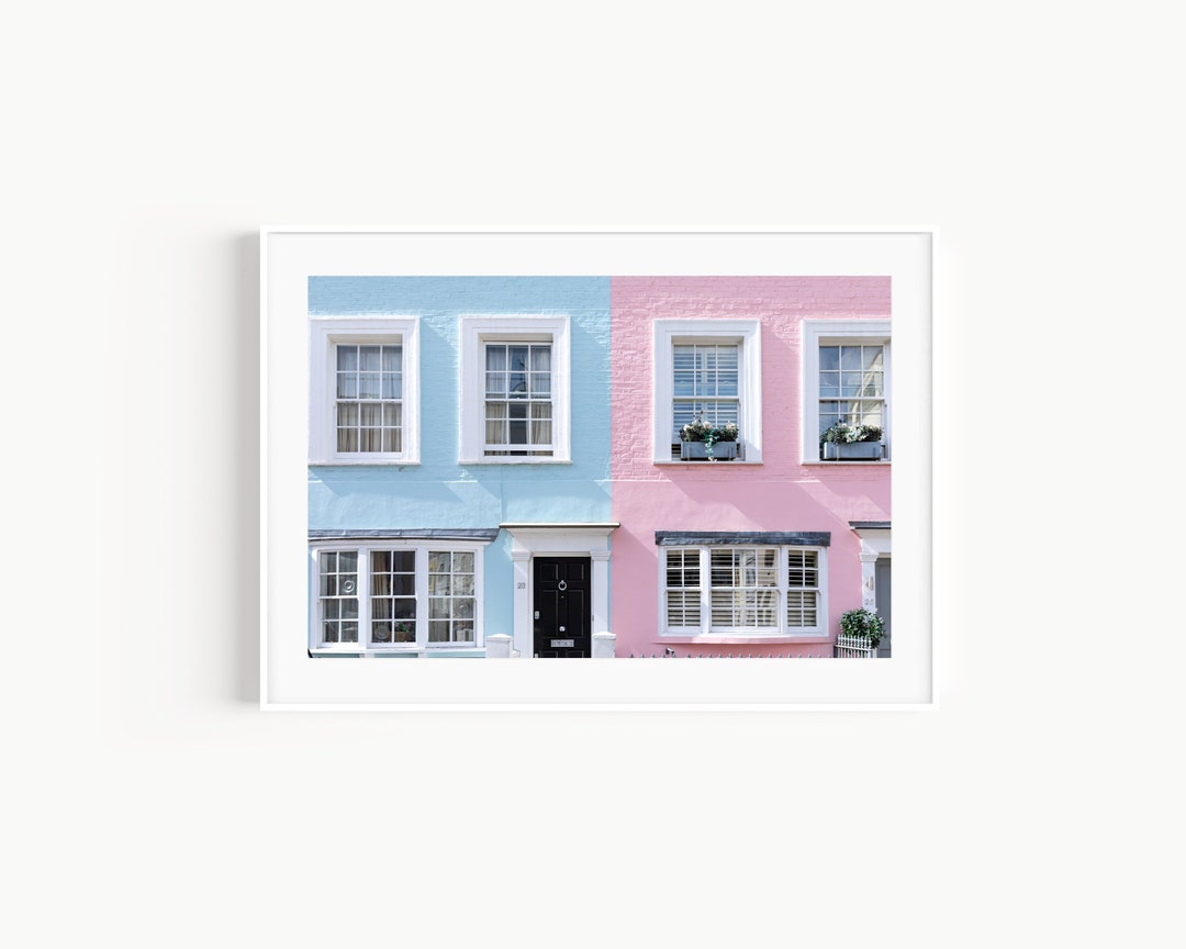 Pastel Houses, Door Poster, Notting Hill Print London Photography ...
