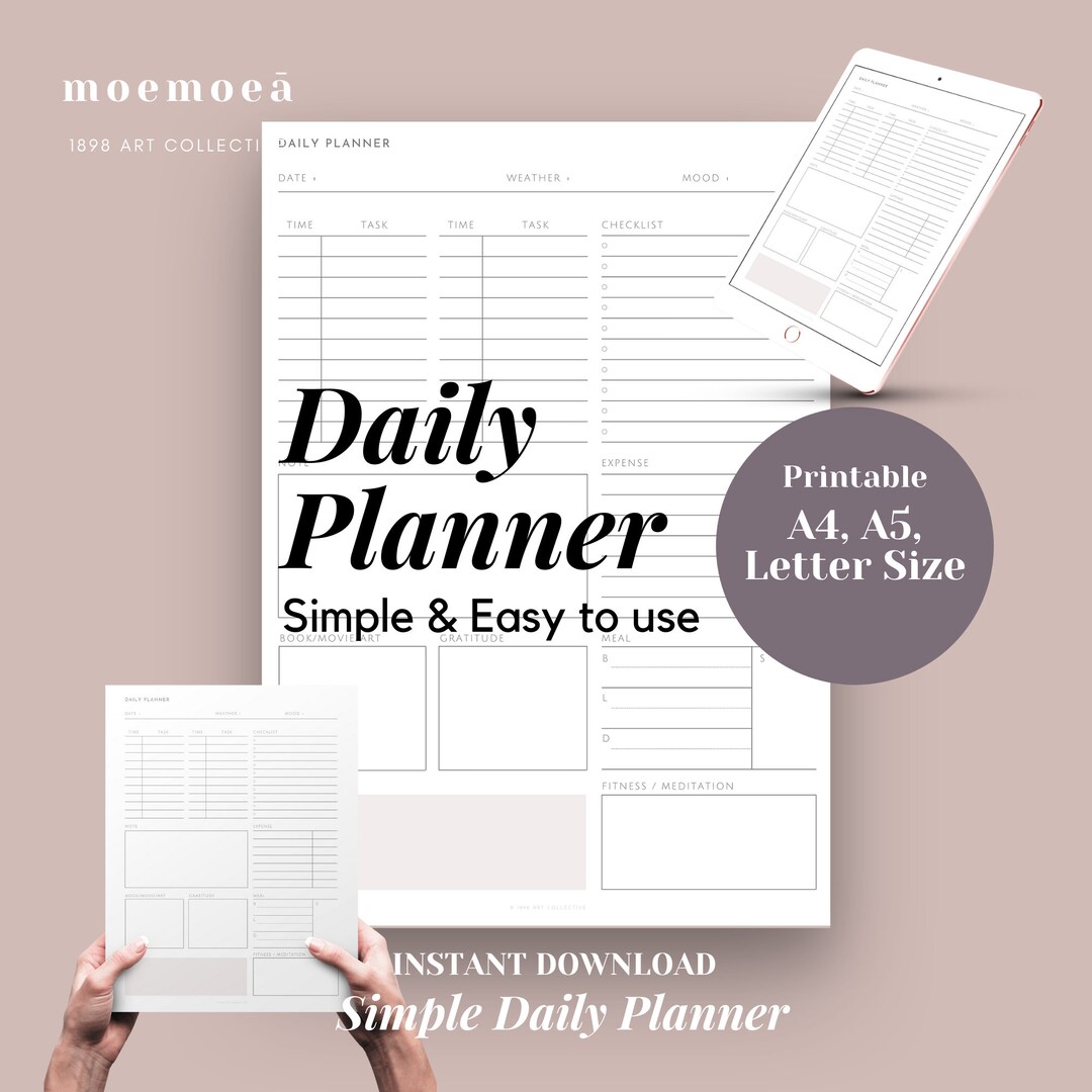 Daily Planner | Printable Planner | Day Planner | Daily Planner Insert ...