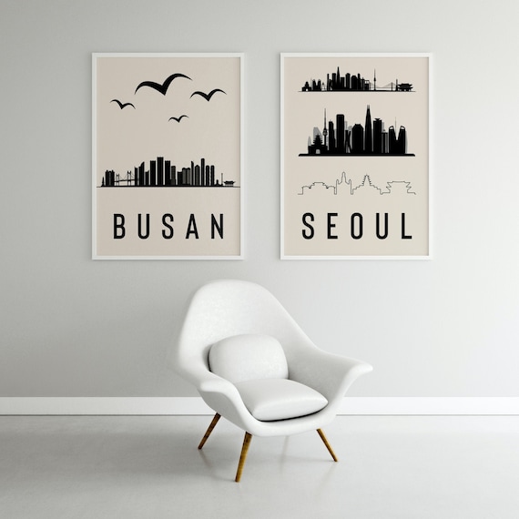 Set of 2 Printable Korean Poster Korea Poster Wall Decor | Etsy