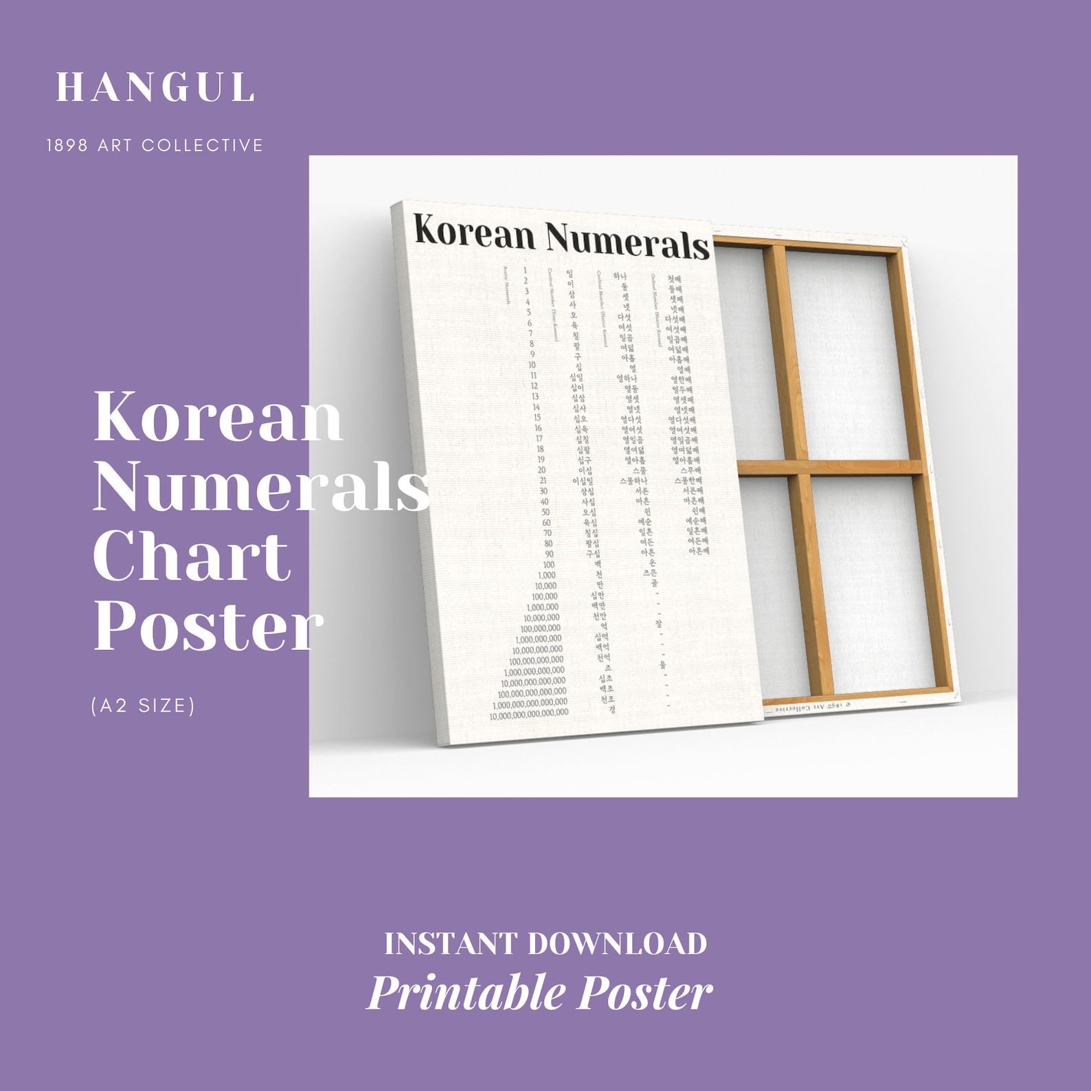 Well Designed Korean Numerals Chart Poster Korean Numerals - Etsy