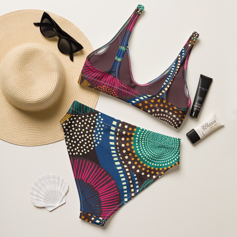 African Style Ethnic Bikini Set High-waisted Bikini - Etsy