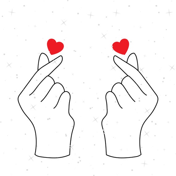 Korean Love SVG Svg Png Dxf Finger Heart Svg K-pop Svg | Etsy