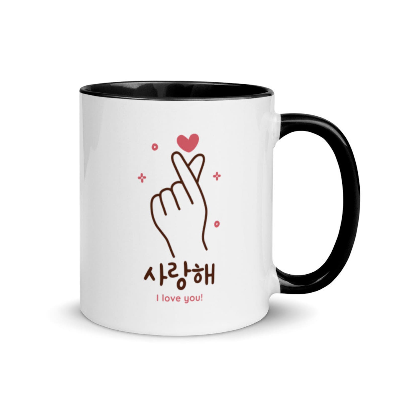 Korean Love Mug Korean Heart Mug Finger Heart Mug Hand - Etsy