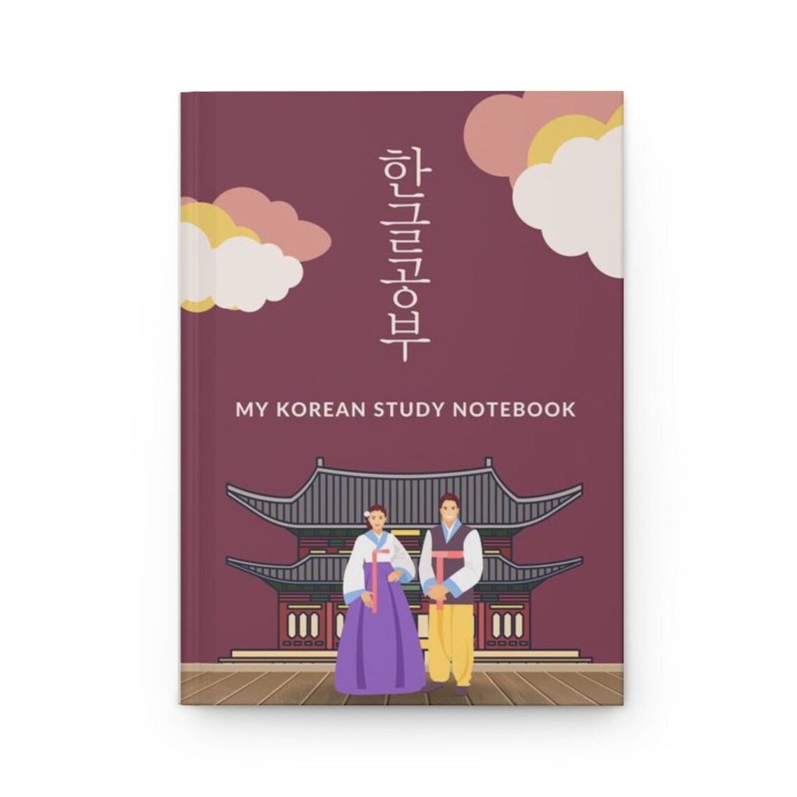 Hardcover Korean Study Journal Matte, Learning Korea, Gift for Korean ...