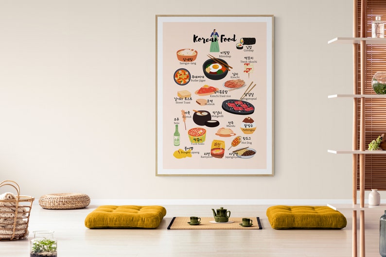 Printable Korean Food Poster | Korean Cuisine | Korean Food | Home ...