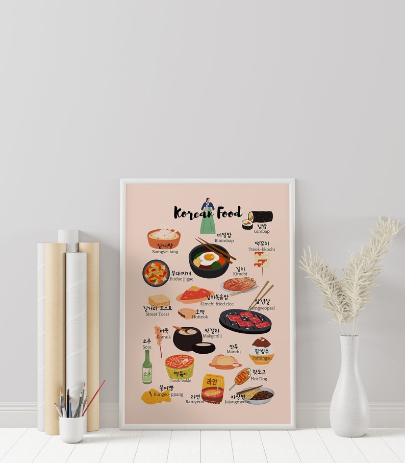 Printable Korean Food Poster Korean Cuisine Korean Food | Etsy